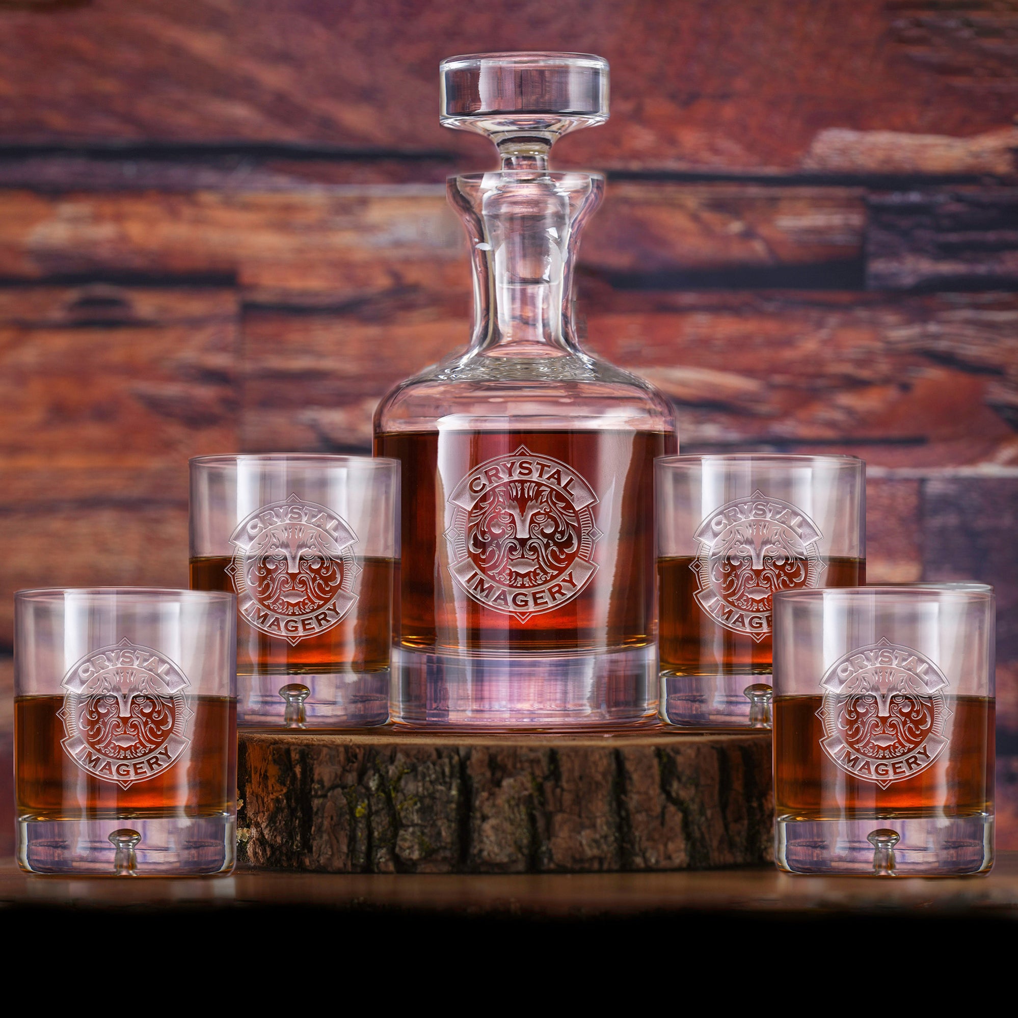 Engraved Whiskey Decanter Gift Sets, Personalized Luxury Barware