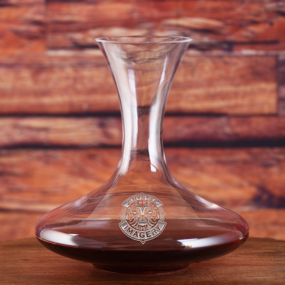 Custom Logo Wine Decanter, Engraved Wine Glass Decanter - Crystal Imagery