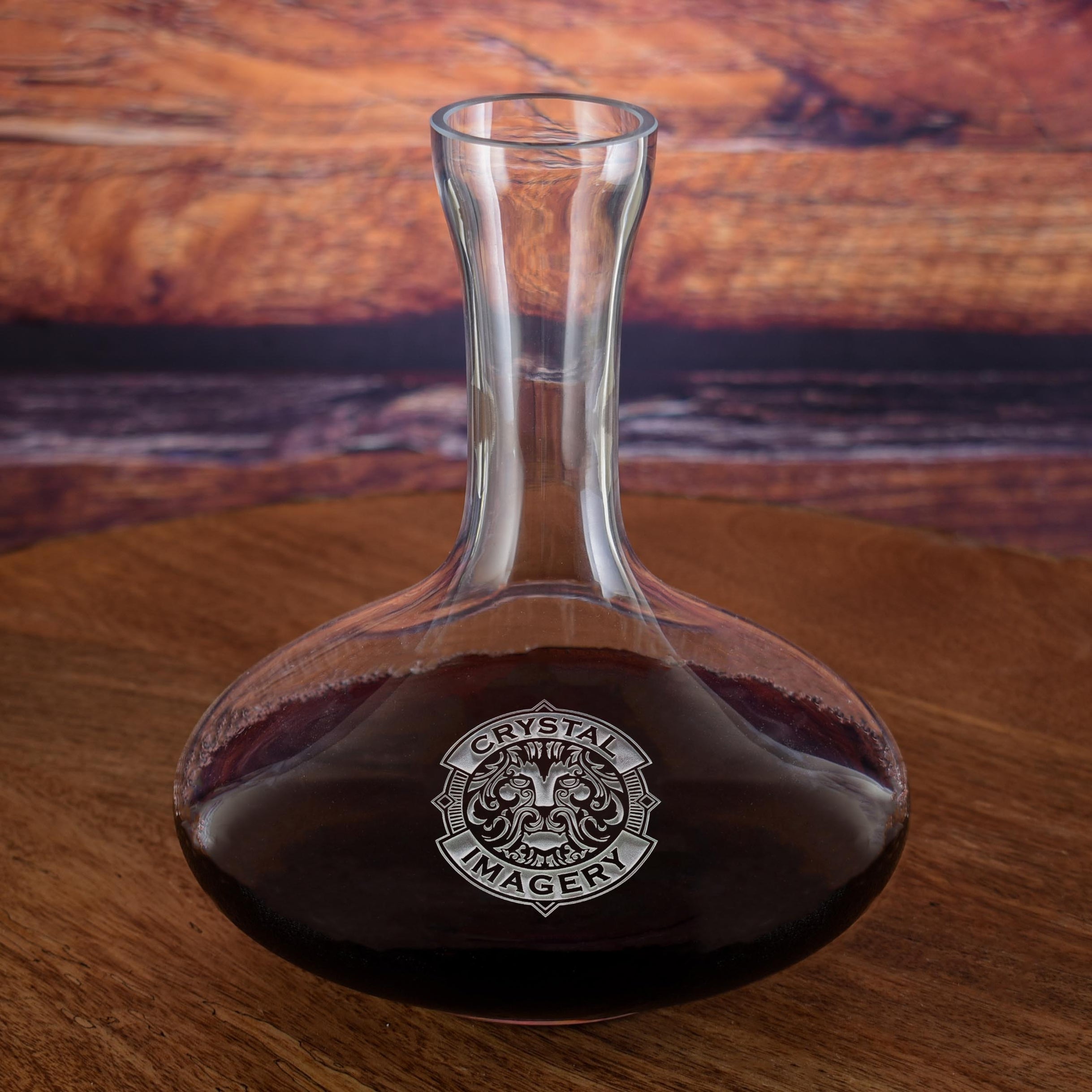 Custom Logo Wine Decanter | Engraved Wine Glass Decanter– Crystal Imagery