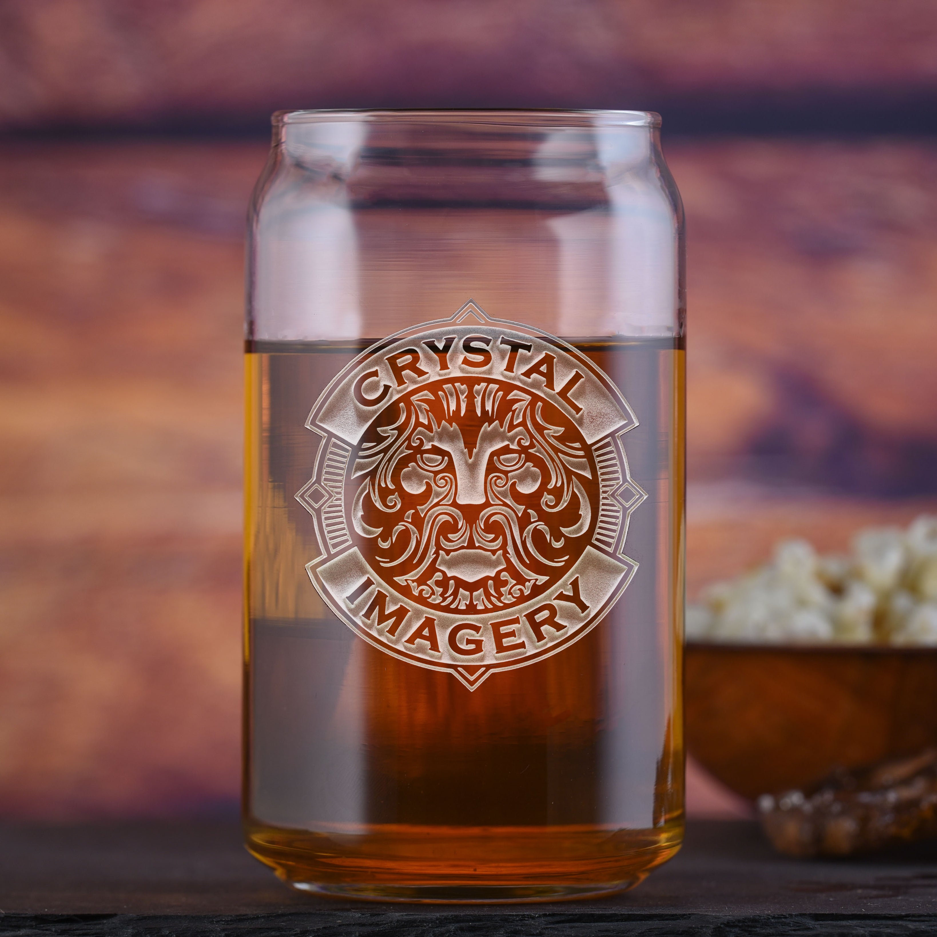 Custom 16 oz. Beer Can Glass with Engraved Logo– Crystal Imagery