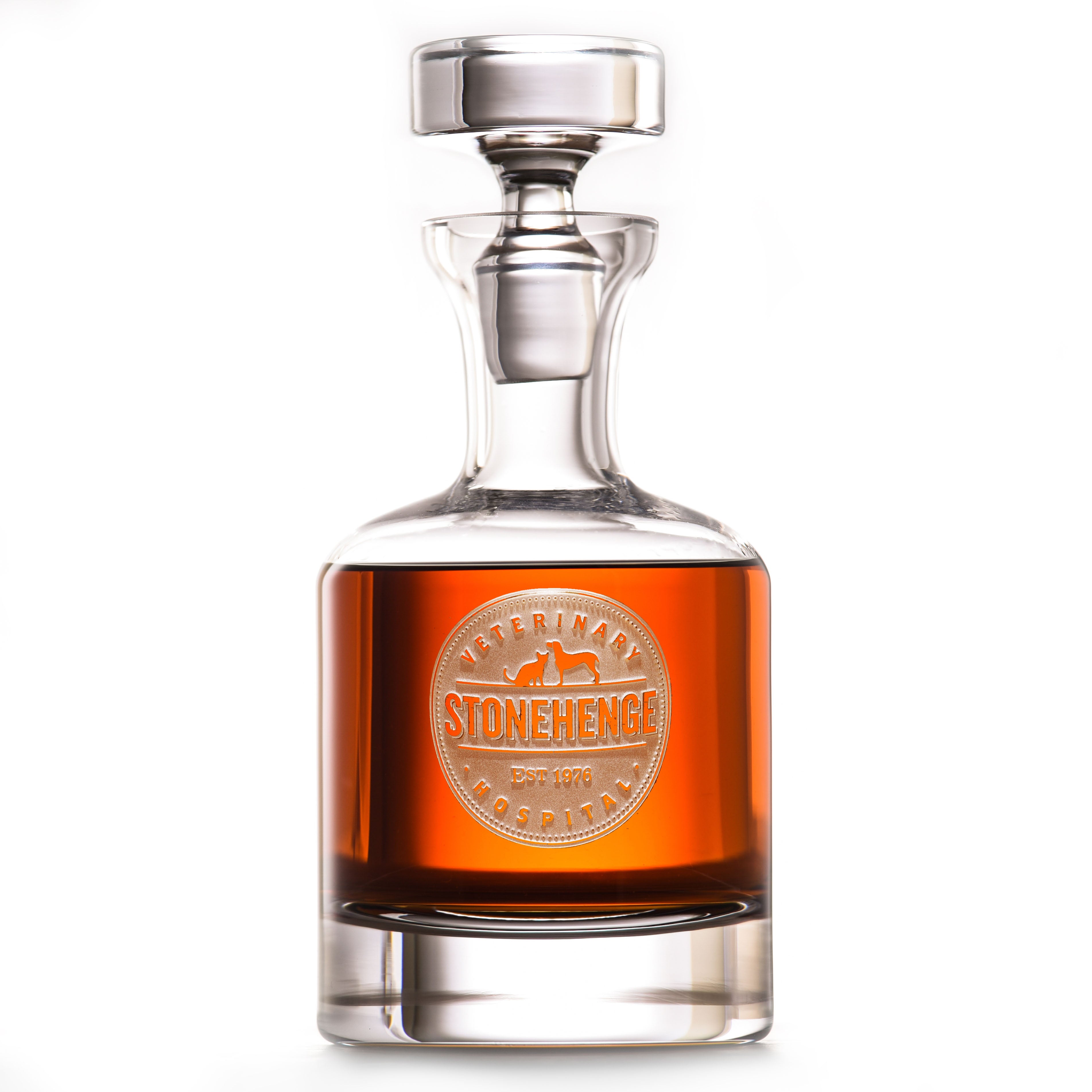 Custom Whiskey Decanter with Engraved Logo - Crystal Imagery