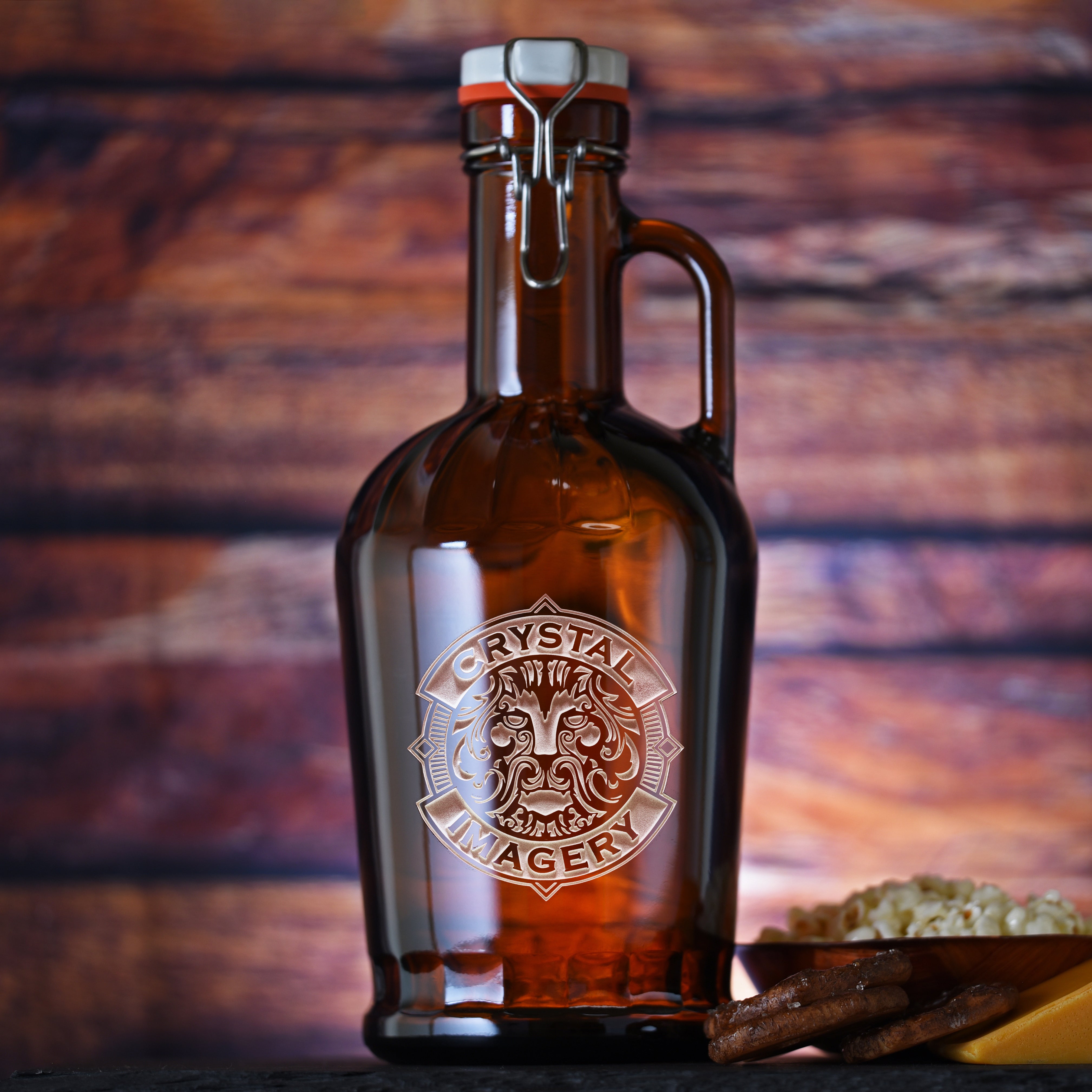 Custom Engraved Logo Growlers, Flip Top Growlers