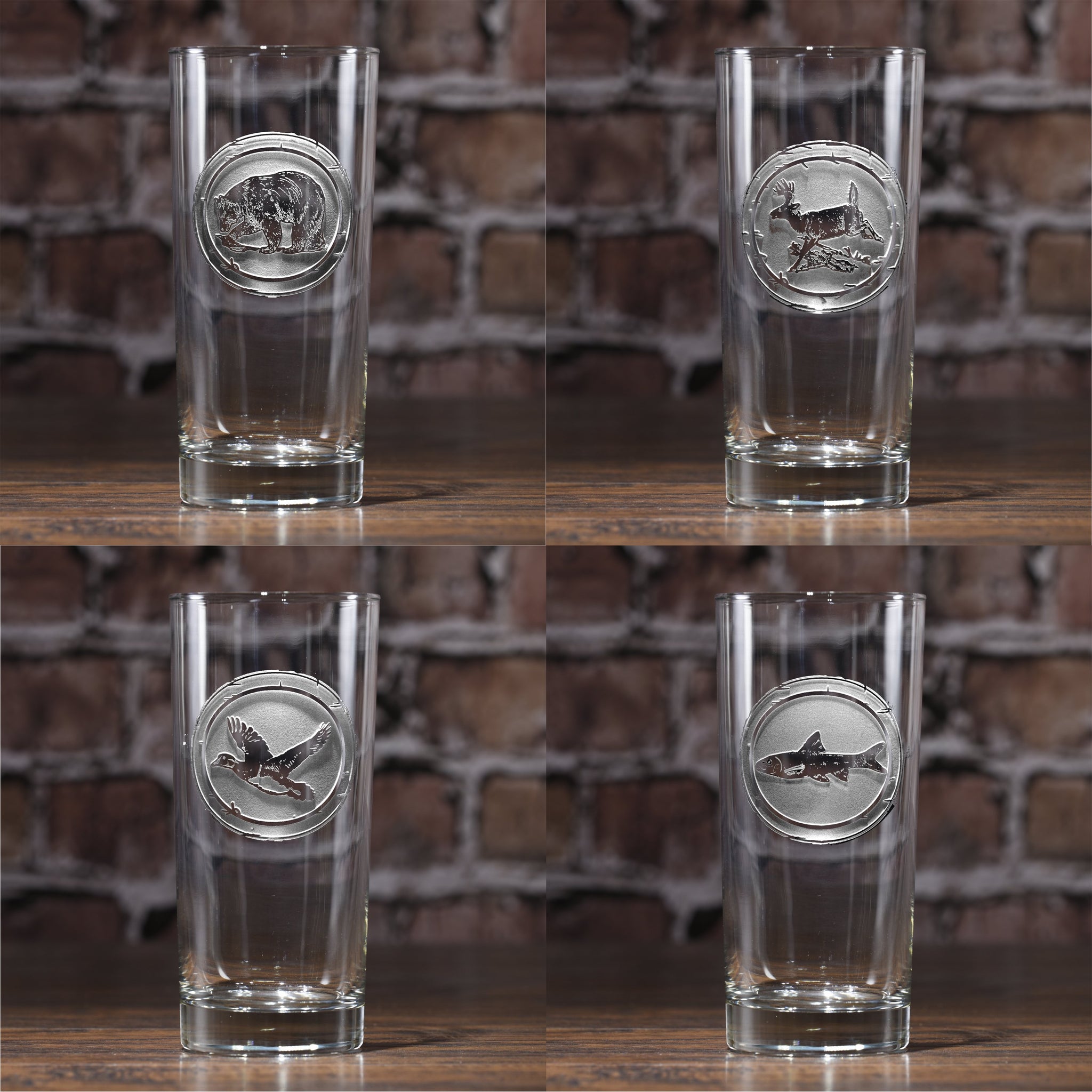 Wildlife Highball Glasses, Wildlife Glassware Set